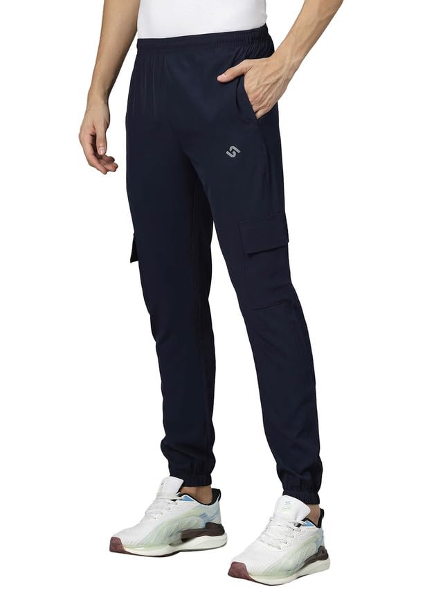 Selvia Men's Crepe Straight Casual Trackpant (592TTK543N-M_Navy Blue ...