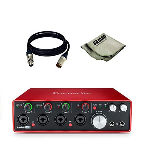 Focusrite Scarlett 8i8 USB Audio Interface With XLR Cables and Bajaao ...