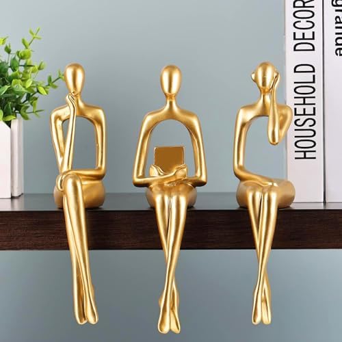 Amazon.com: Buxiffod Gold Decor Sitting Thinker Statue Abstract ...