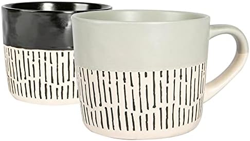 Nicola Spring 4pc Multicolour 385ml Dipped Dotty Stoneware Coffee Mugs ...