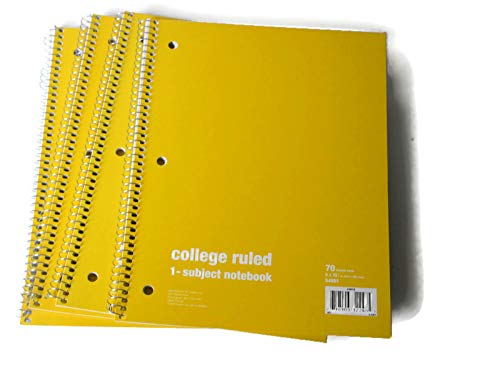 Staples Spiral Notebook 1-subject, 70-count, Wide Ruled,Same Color 4 ...