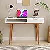 Amazon.com: Longcoam Design White Computer Desk with Drawers - 45 inch ...
