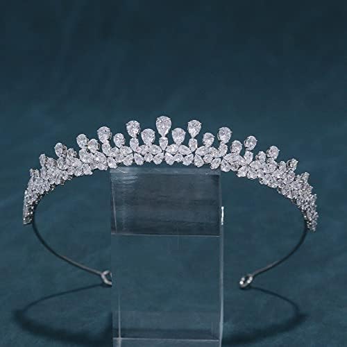 Amazon.com: Jorsnovs Sparkly Small Zircon Wedding Crowns and Tiaras for ...