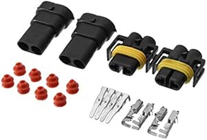 Tutoy 2pcs H8 H9 H11 880 881 Female Bulb Terminals Connectors Male Hid ...