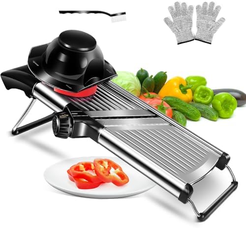 MASTERTOP Mandoline Vegetable Slicer, Adjustable Mandolin Slicer with ...