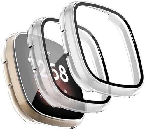 Amazon.com: Vanjua Compatible with Fitbit Versa 3 Screen Protector Case ...