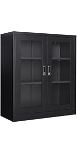 Amazon.com: SISESOL Metal Storage Cabinet,Black Metal Cabinet with ...
