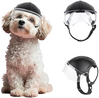 UOSIA Small Dog Helmet and Goggles Set Dog Sunglasses Pet Hat Dog ...