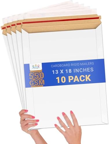 Amazon.com : ABC Rigid Mailers, 13 x 18 inch. Pack of 10 White Self ...