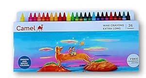 Camel Extra Long Wax Crayons, 26 Shades : Amazon.in: Home & Kitchen