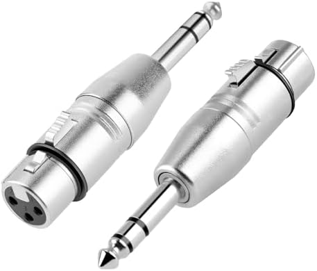 XLR to Jack TRS Adapter,2pcs 1/4 Inch TRS Male to XLR Female Stereo ...