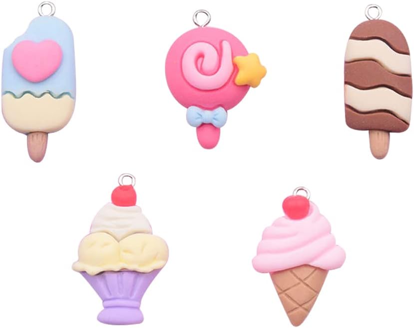 Amazon.com: LOTIKOU 30 pcs Ice Cream Resin Charm Pendants Mixed Mini ...