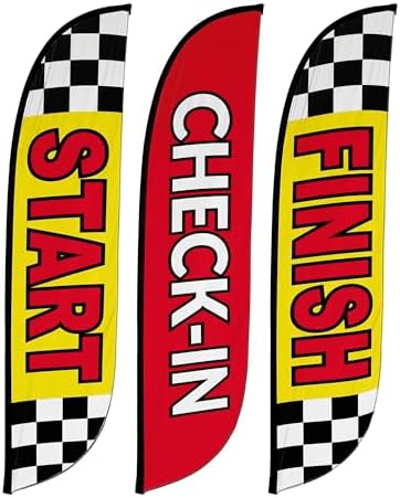 Amazon.com : LookOurWay Marathon Event Race Themed Feather Flag Bundle ...