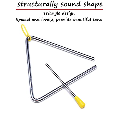 DARENYI 6 inch Musical Triangle Beater Rhythm Musical Educational ...