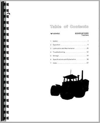 Versatile 835 Tractor Operators Manual: Versatile: 6301147754547 ...