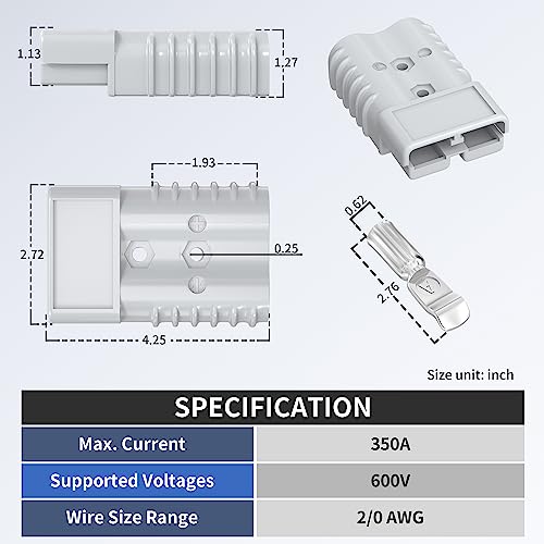 Snapklik.com : RVBOATPAT 350 Amp Battery Quick Connect/Disconnect Connector