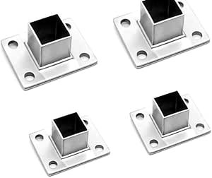Amazon.com: 4Pcs Square Post Bases Stainless Steel Flange Anchor Bases ...