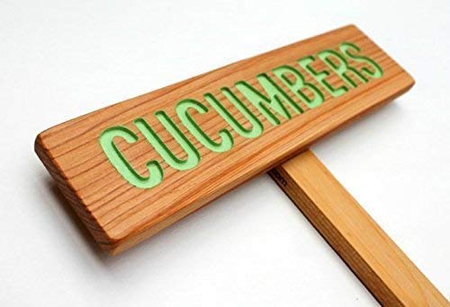 Amazon.com: CUCUMBERS Garden Sign, Painted & Oil Sealed Cedar Wood ...