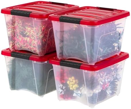 Amazon.com - IRIS USA 19 Quart Stackable Plastic Christmas Storage Bins ...