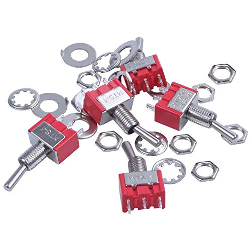 Nastyaer for 5 X On/Off Small Toggle Switch Miniature SPST 6mm - AC250V ...