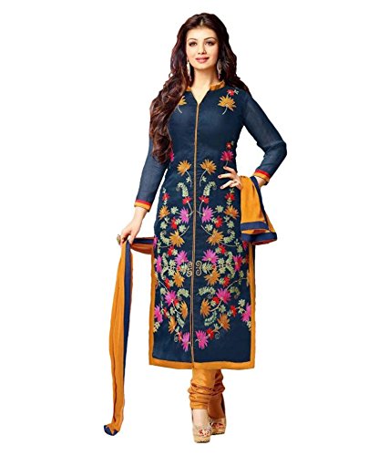 Buy Maa Design Women's Navy Blue Cotton Attractive Traditional Salwar ...