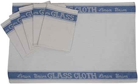 A Pack Of Six Linen Union Glass Cloths (Tea Towels) in Blue : Amazon.co ...
