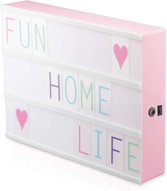 Half & Half Pink A4 Cinematic Lightbox Includes 85pcs Letters Cards ...