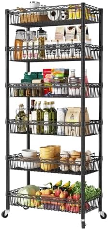Amazon.com: SINGAYE Shelf 6 Tier Wire Shelving Unit Adjustable Storage ...