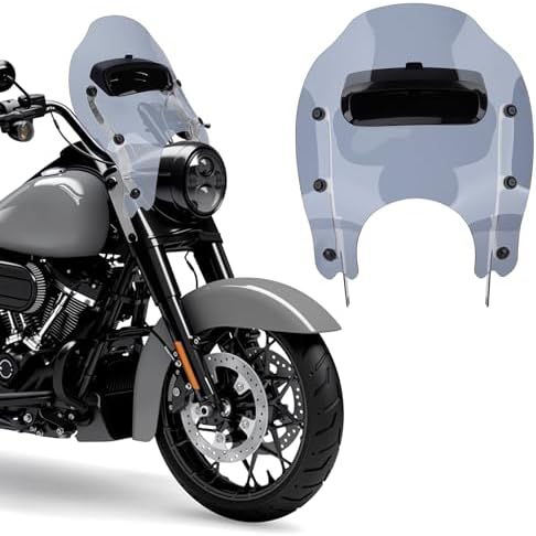 Amazon.com: Bravema Thick Windshield w/Vented & Bracket Kit for Harley ...