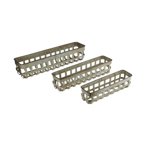Set of 3 Rectangle Open Weave Iron Baskets | Amazon price tracker ...