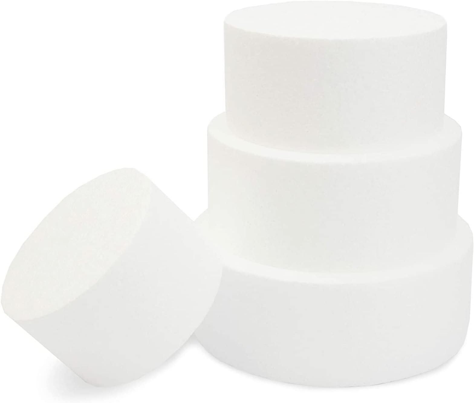Amazon.com: 10" Round Cake Dummy 4" High Foam Cake Dummies Polystyrene ...