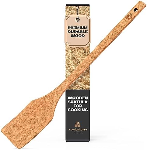 Heavy Duty Large Wooden Spoon - 18" Long Handle Cooking Spoon with a ...