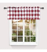Amazon.com: Simple Deluxe 3 Pcs Kitchen Curtains Buffalo Plaid Curtains ...