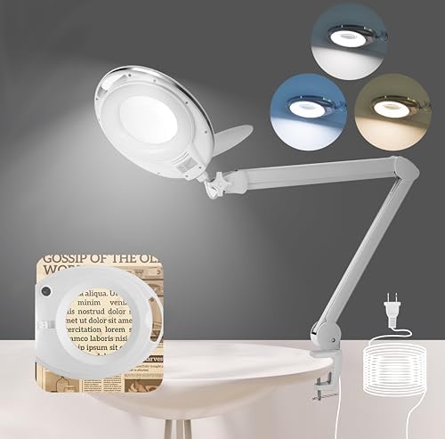 Amazon.com: Large 8X Magnifying Glass with Light, 5 in Real Glass Stand ...