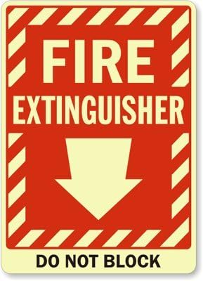 SmartSign "Fire Extinguisher - Do Not Block" Label | 10" x 14" Glow-in ...