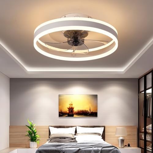MYJHUIY 20" LED Ceiling Light with Fan, Ceiling Fan Lights 6 Levels ...