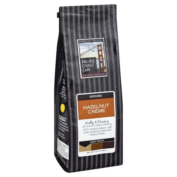 Amazon.com : Pacific Coast Cafe, Coffee Ground Light Roast Hazelnut ...
