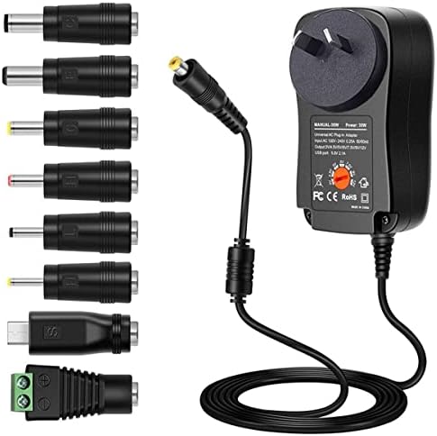 GTGUGR 2m Universal Adapter Power Supply 30W AU 2A,100-240V to 3V,4.5V ...