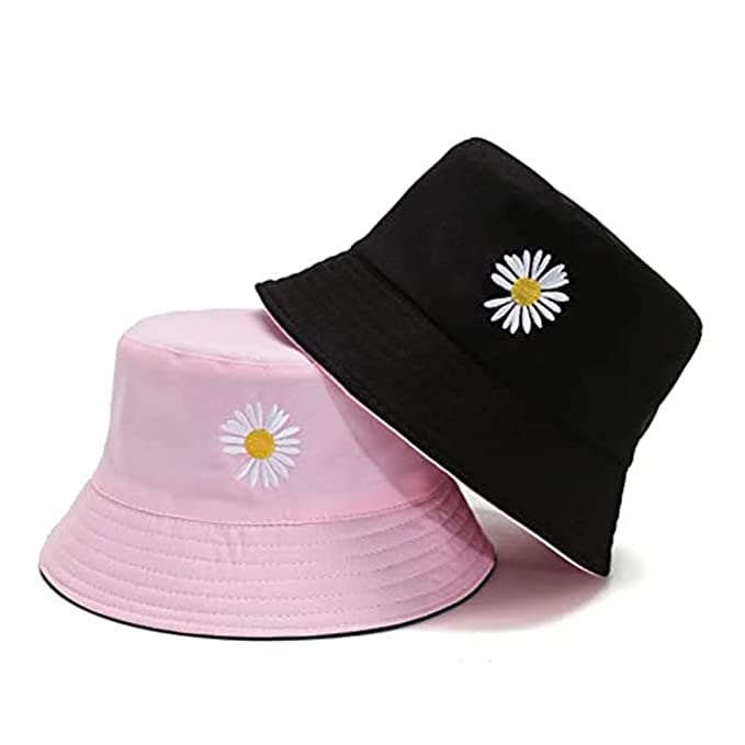 Buy PALAY Bucket Hat for Girls Foldable Cotton Little Daisy Print Sun ...