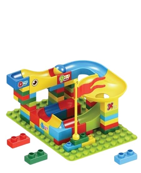 Buy GoldiMec Marble Run Blocks Track Set 65 Piece Marble Maze Building ...