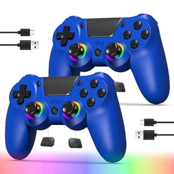 Amazon.com: TJPD 2-Pack Wireless Controller for PS4/Pro/Slim & PC，2 ...