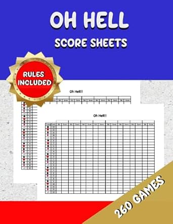 Amazon.com: Oh Hell Card Game Score Sheets – Also Called Oh Shit ...