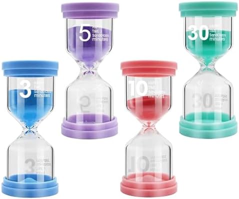 TeacherFav Sand Timer for Kids 4 Pack Colorful Hourglass 3min, 5mins ...