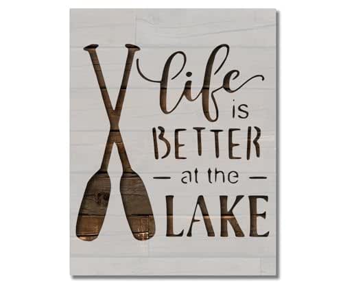 Amazon.com: Life is Better at The Lake Stencil Template Reusable for ...