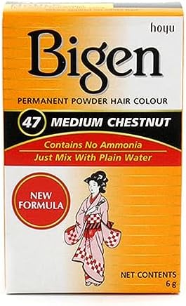 Amazon.com : Bigen Permanent Powder Hair Colour - No 47 Medium Chestnut ...