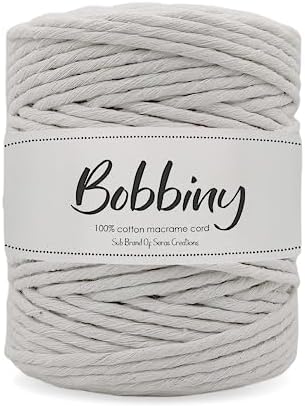 BOBBINY | Single Strand Cotton Macrame Cord Thread Rope for Crafts ...