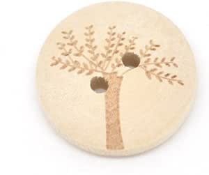 Quickcor (TM) à coudre Accessoires Hot 50 pcs Motif arbre 2 trous ...