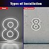 LIYUNEON Number 8 Neon Sign for Birthday, 1.38ft Cool White USB Battery ...
