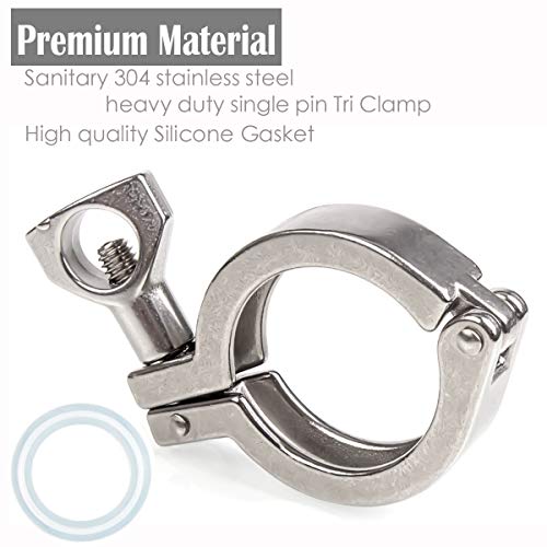 Snapklik.com : ASelected 1.5 Inch Sanitary Tri-Clamp, 304 Stainless ...