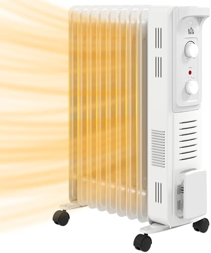 Russell Hobbs 2000W/2KW Oil Filled Radiator, 9 Fin Portable Electric ...